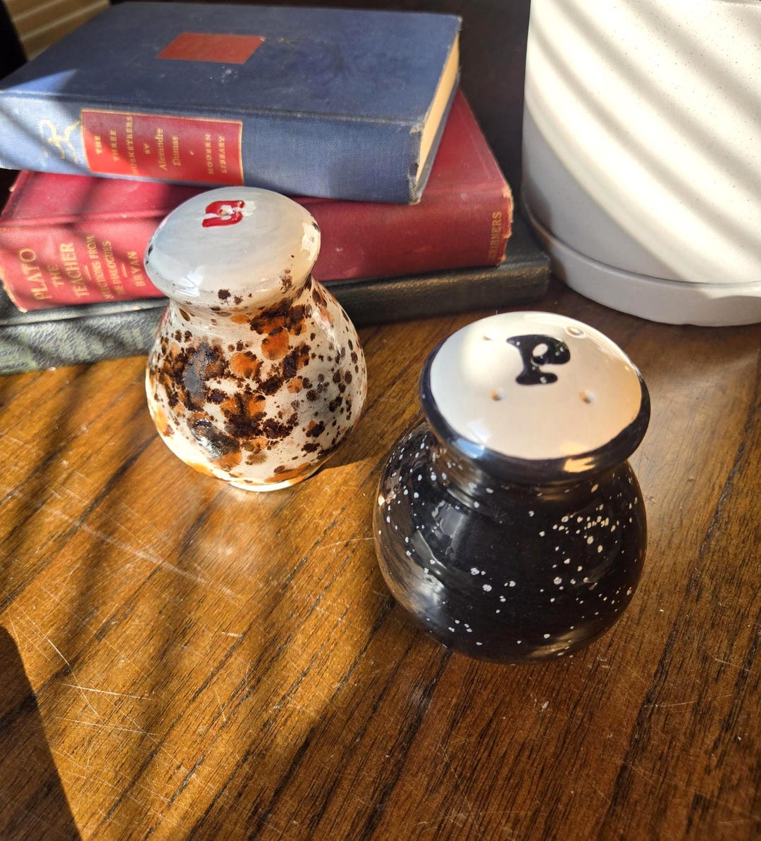 Chunky Mismatched Salt & Pepper Shakes, Handmade Pottery - Etsy