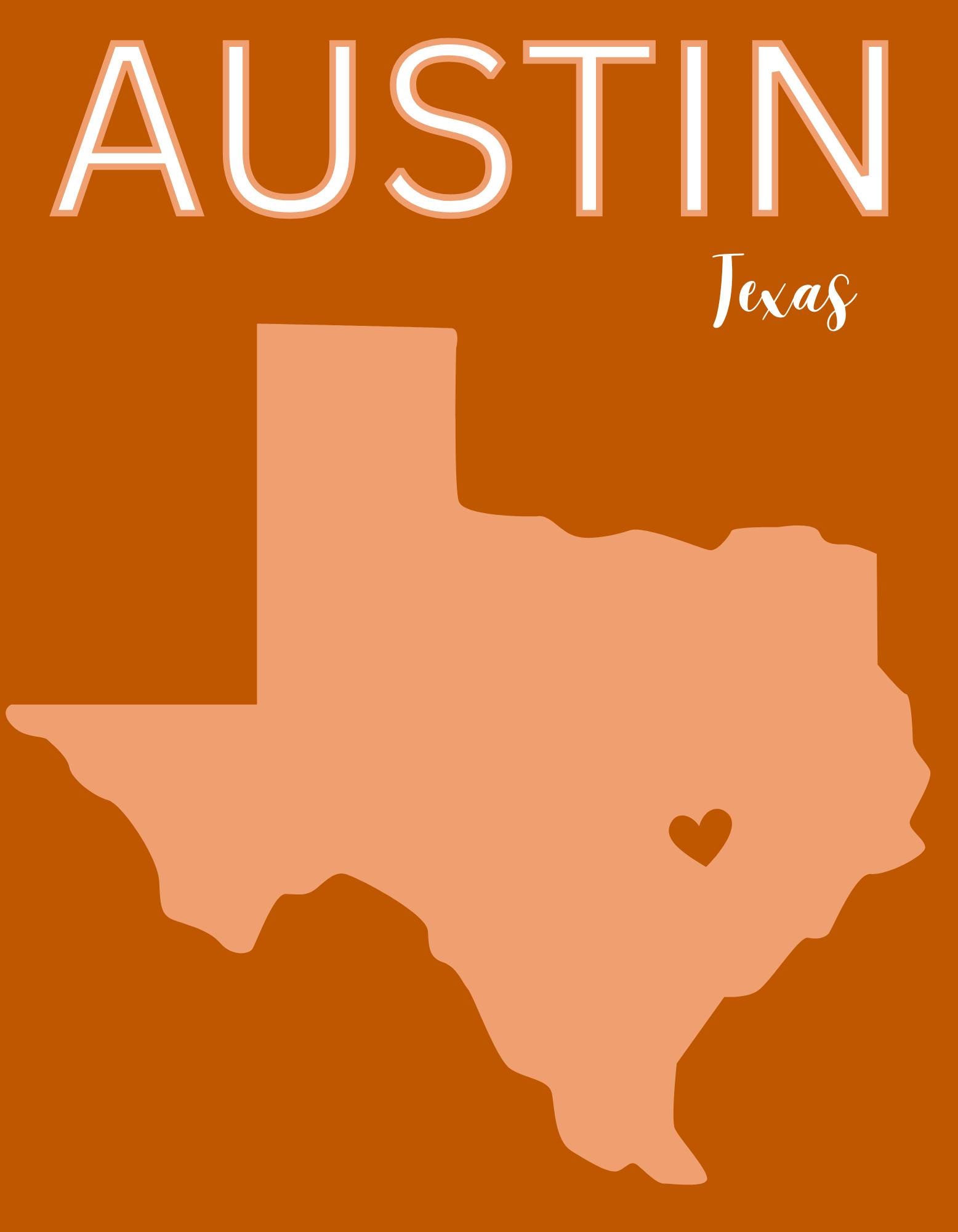 Set of 6 University of Texas Austin Prints, Digital Downloads, Dorm ...