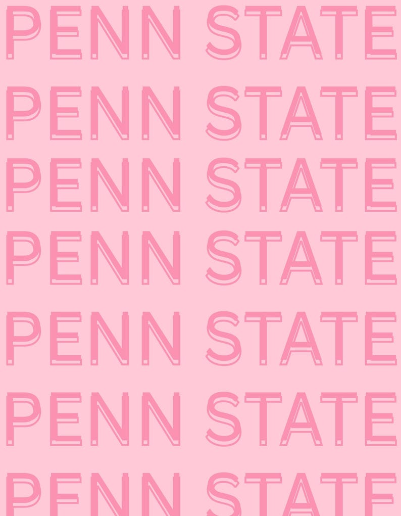 Pink Penn State Prints (set of 6): Customizable College Dorm Wall Art ...