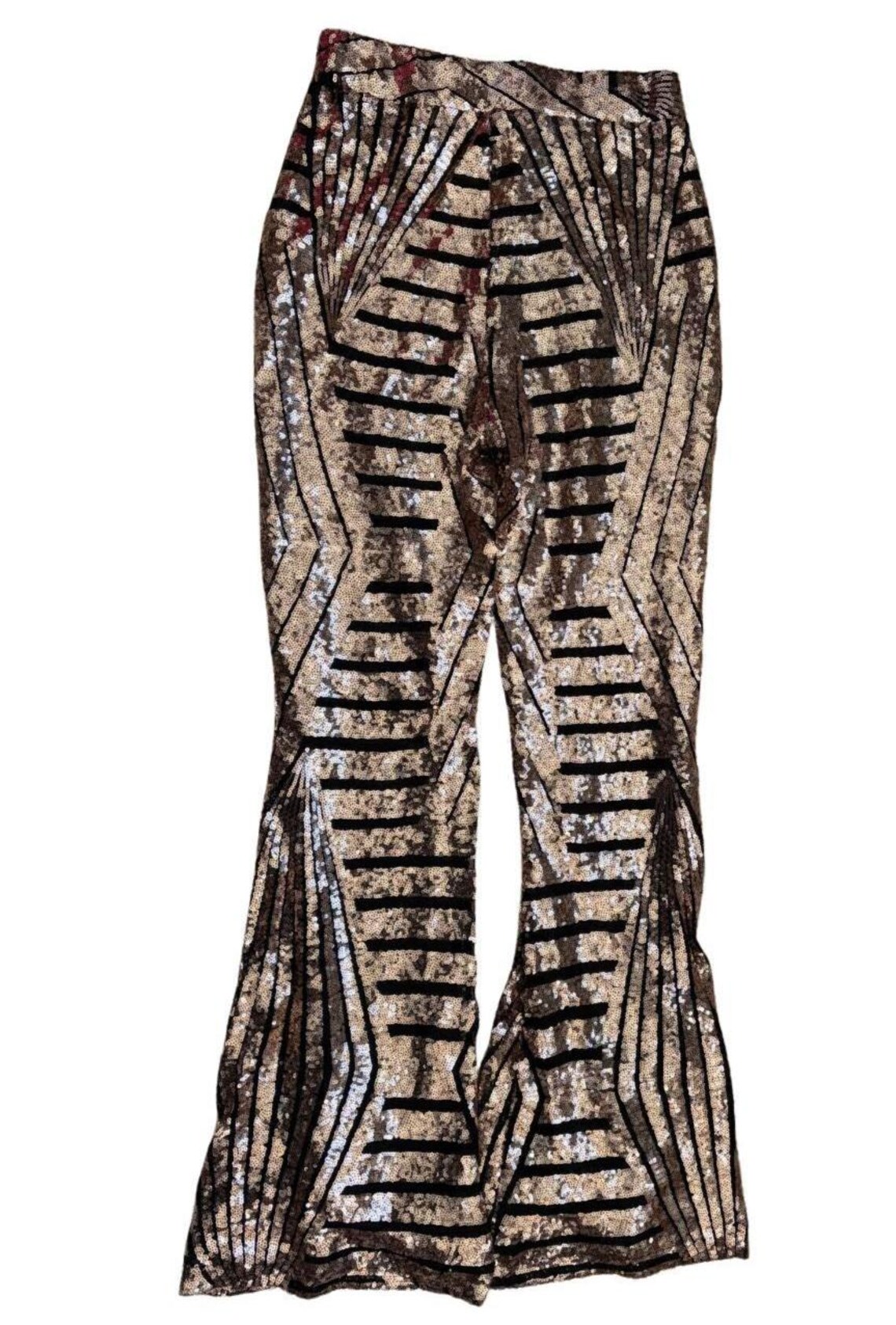 Vintage Sequin Flare Pants • 70s Disco Queen • Stretch Glitter Flares ...