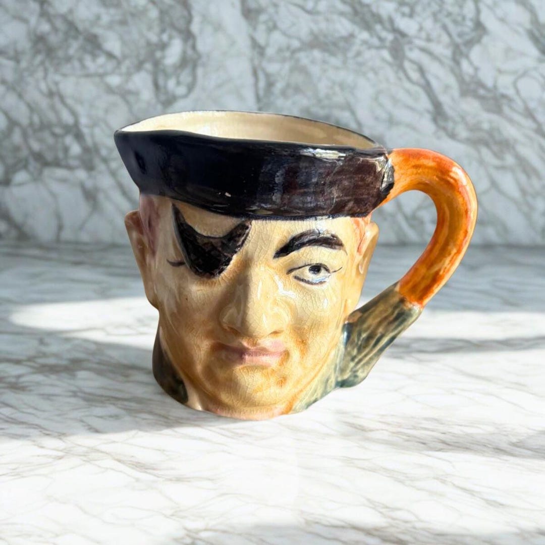 Vintage Pirate Toby Mug • Japan Ceramic Character Head Cup • Heavy ...
