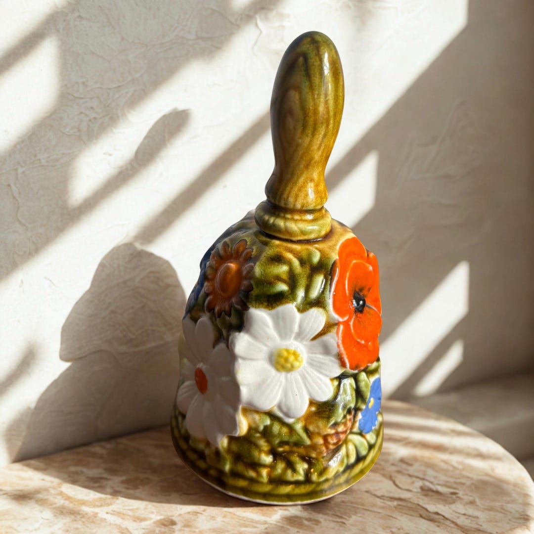 Vintage INARCO 1960s Hand-painted Floral Ceramic Dinner Bell – Japan - Etsy