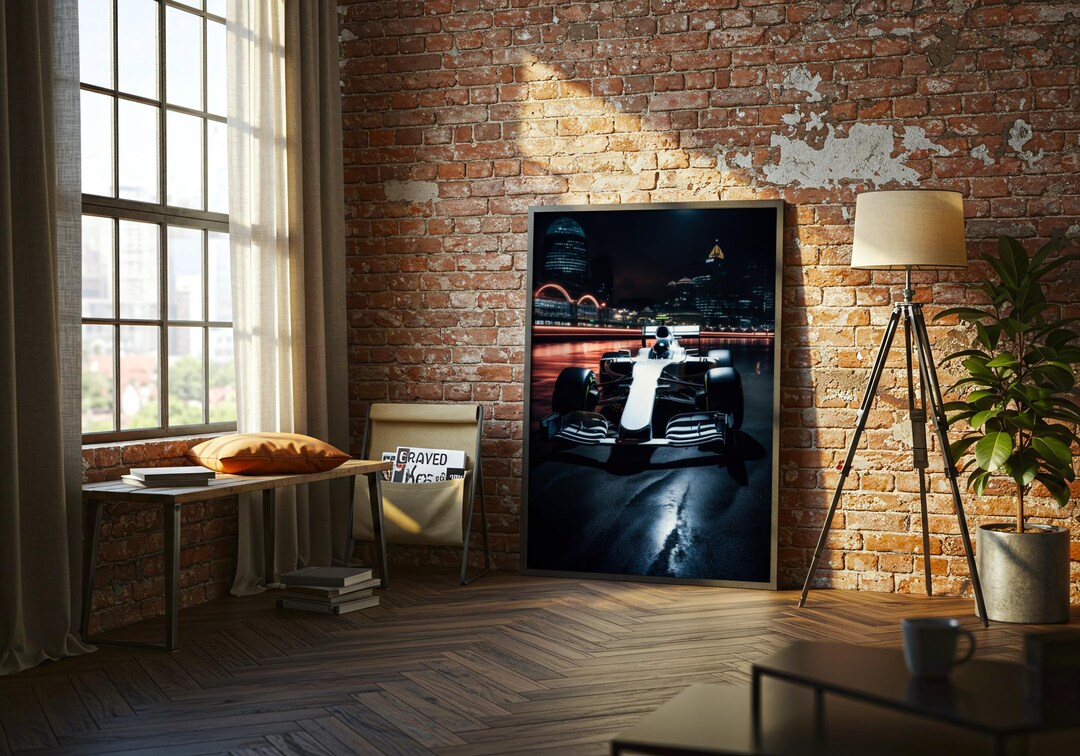 F1 Race Car Wall Art, Night City Racing Poster, Formula 1 Bedroom Decor ...