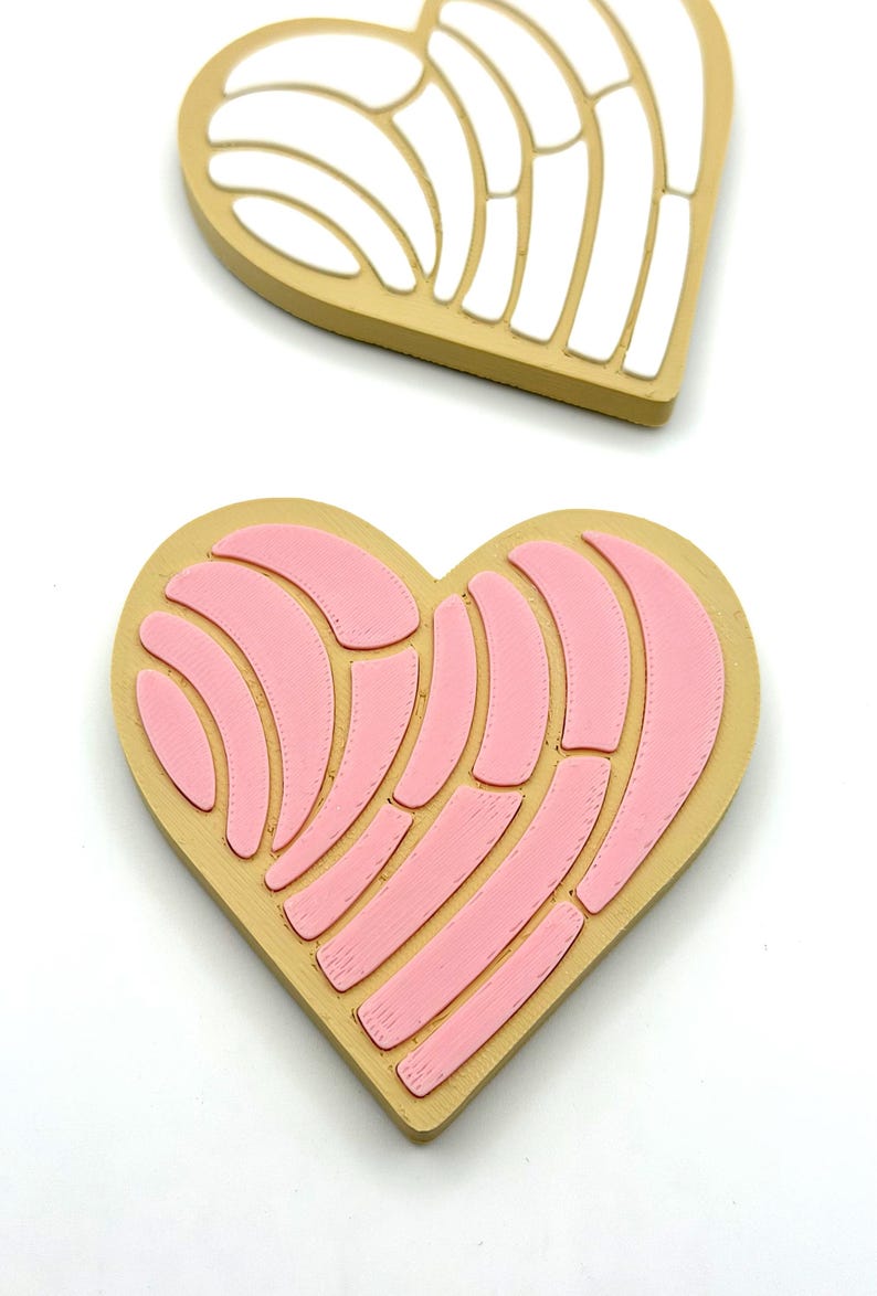 3D Printed Heart Concha Magnets | Valentine's Day Pan Dulce Decor - Etsy