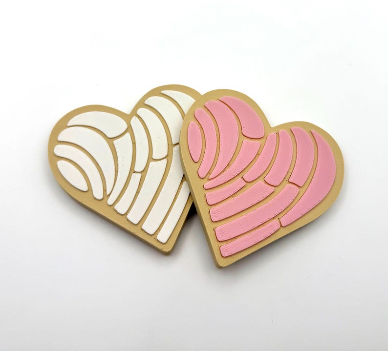 3D Printed Heart Concha Magnets | Valentine's Day Pan Dulce Decor - Etsy