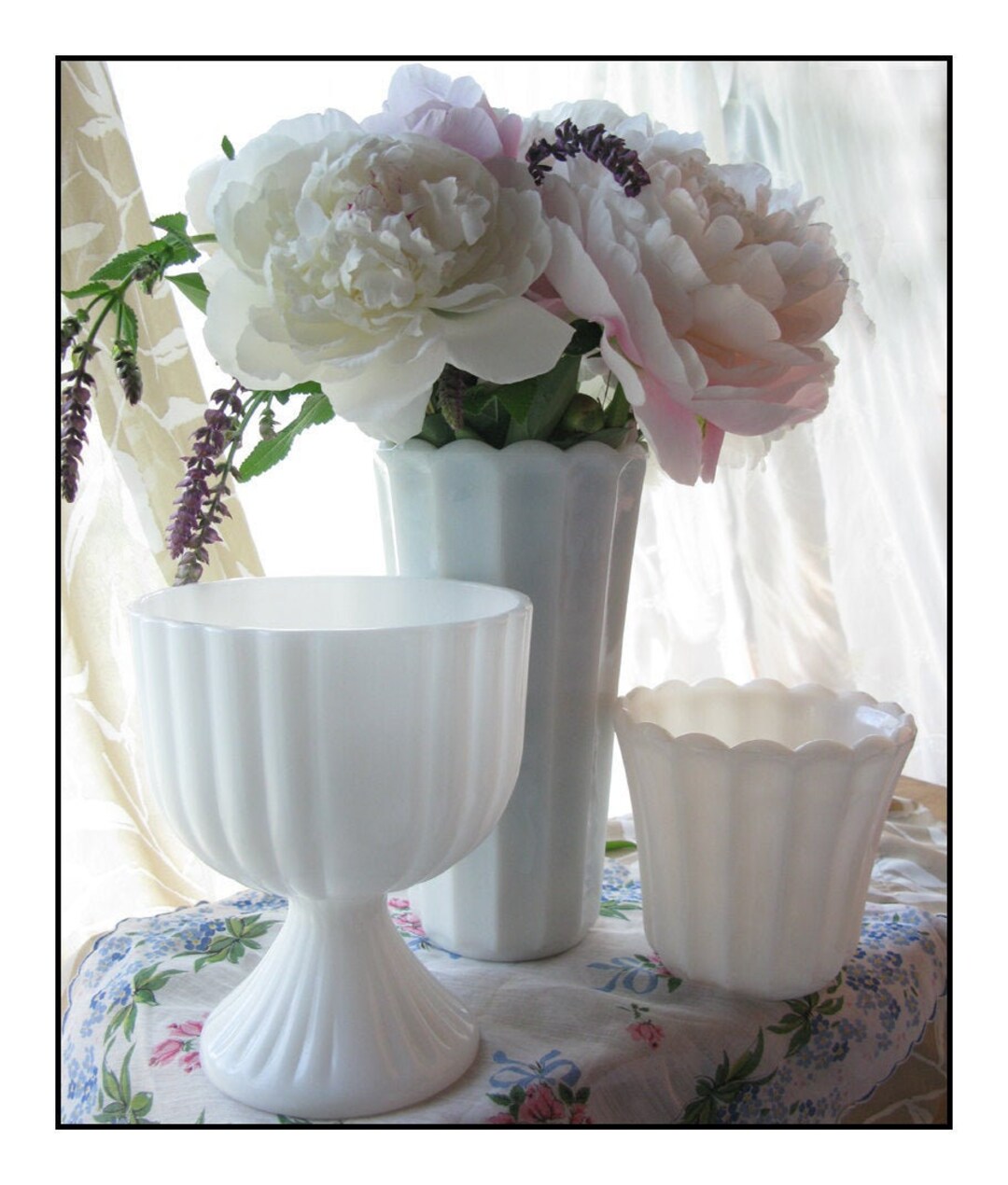 Vintage Milk Glass Vase Collection/ Wedding Milk Glass Centerpieces ...