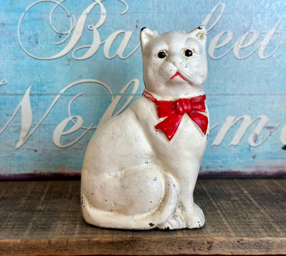 Vintage Cast Iron Cat Bank / Mid Century Still Penny Bank by John ...