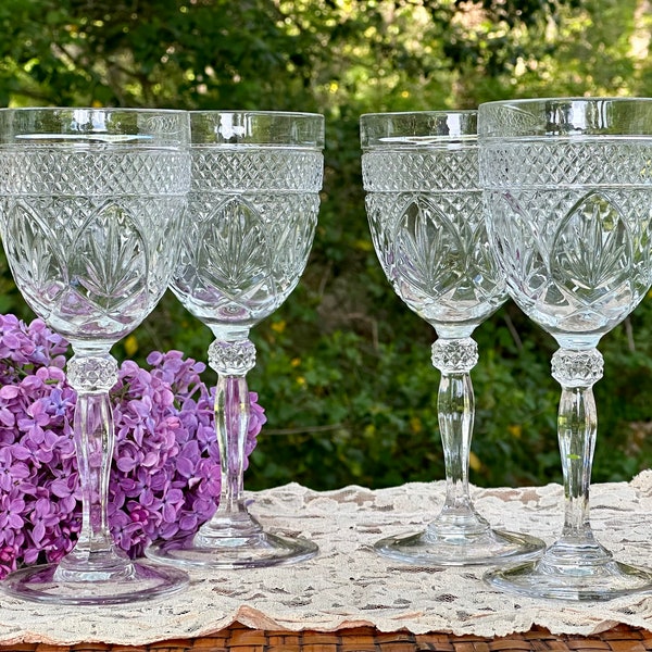 Antique Pressed Glass Goblets Vintage - Etsy
