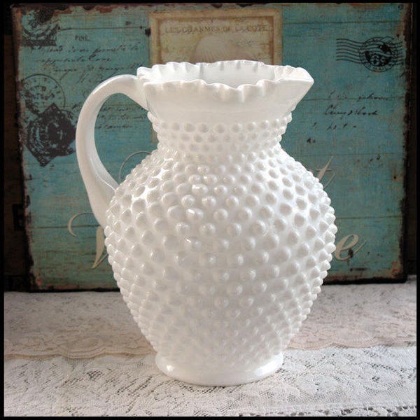 Milk Glass Pitcher - Etsy