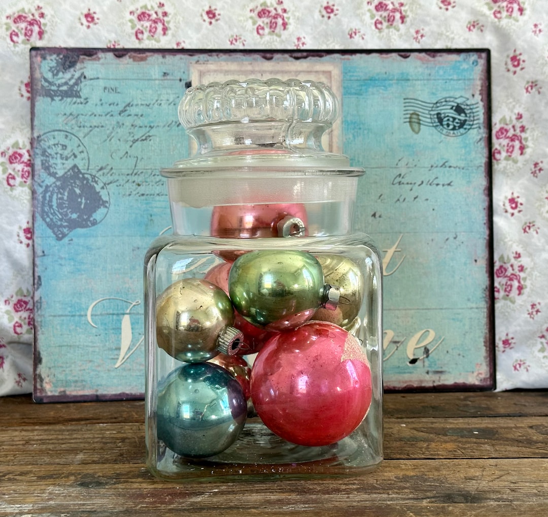 Vintage Apothecary Jar With Stone Ground Stopper / 8" Tall / Vintage ...