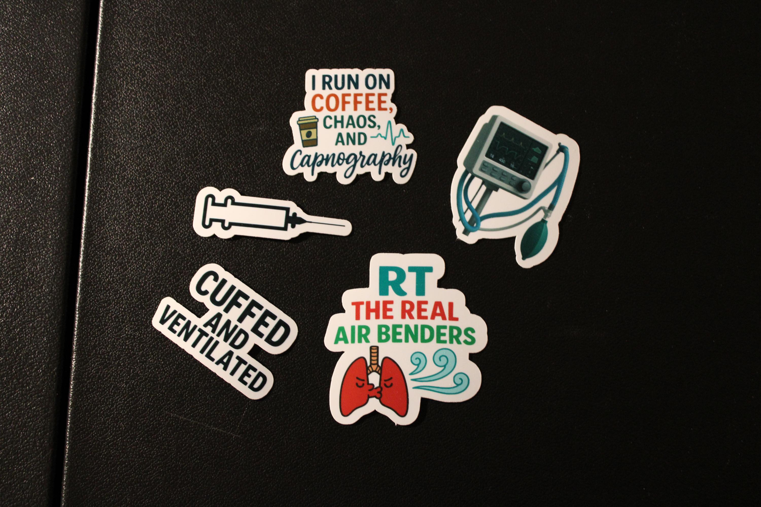 Respiratory Therapist Vinyl Stickers – RT Humor Decals, 20-piece Glossy ...