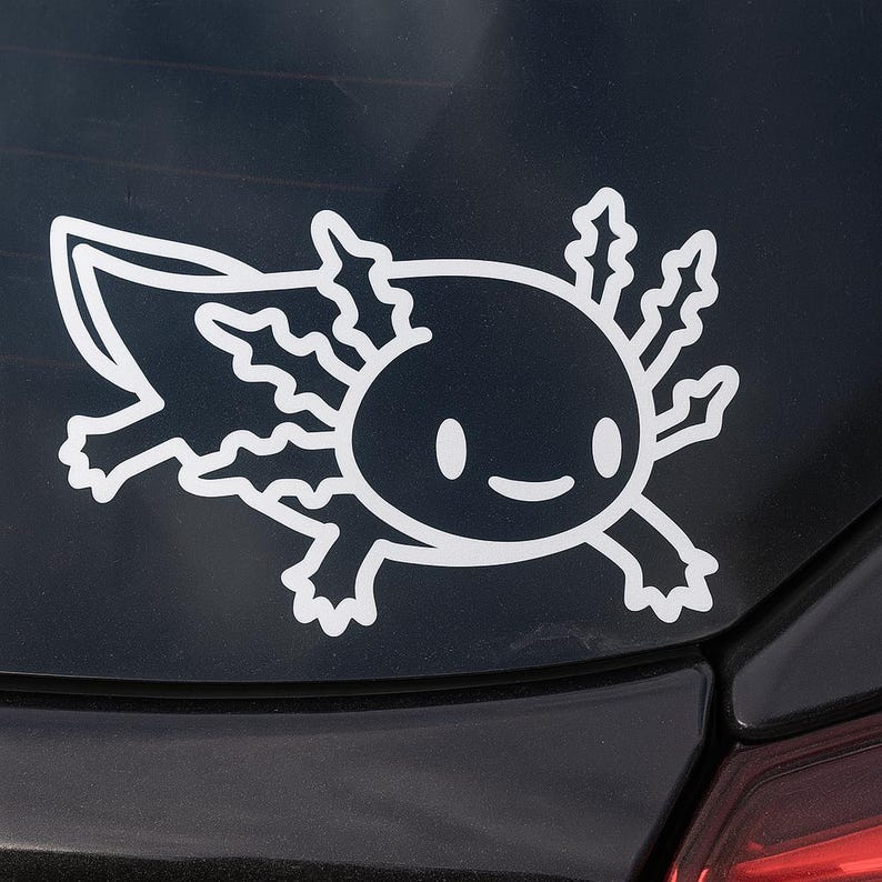 Kawaii Axolotl Car Decal Waterproof Amphibian Sticker, Funny Axolotl ...