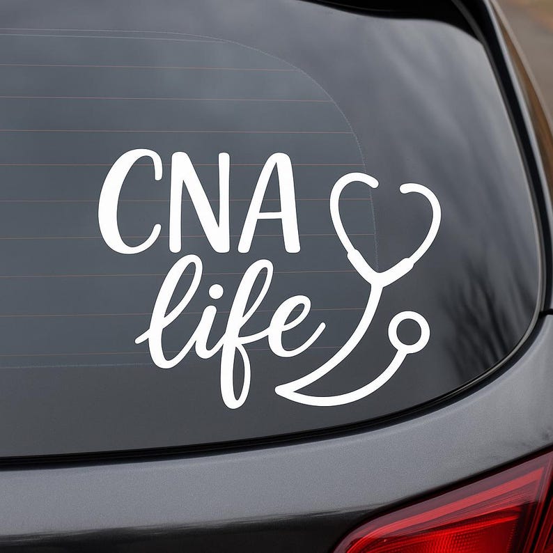 CNA Life Vinyl Car Decal | Stethoscope Heart Design - Etsy