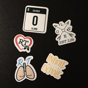 Respiratory Therapist Vinyl Stickers – RT Humor Decals, 20-piece Glossy ...