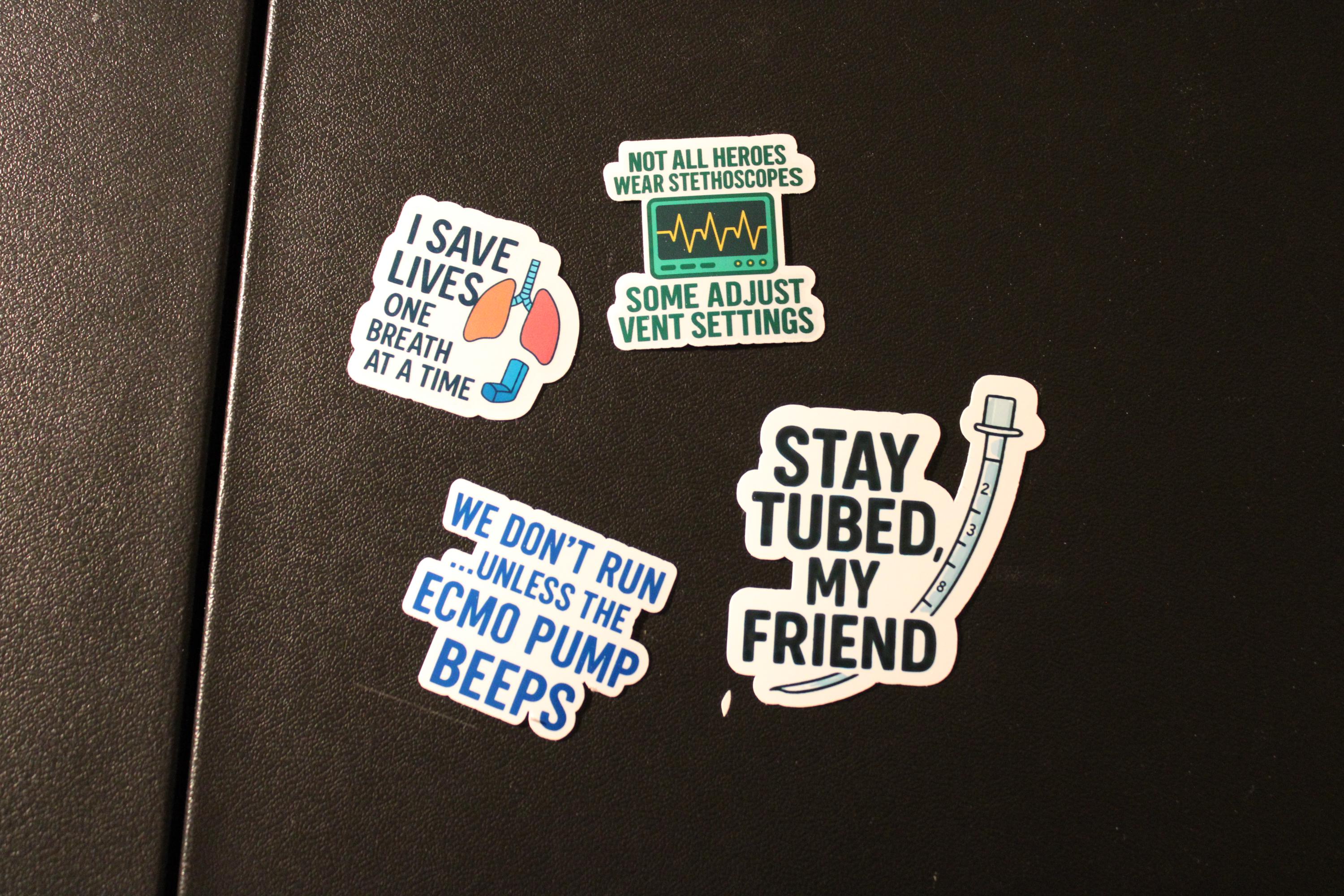 Respiratory Therapist Vinyl Stickers – RT Humor Decals, 20-piece Glossy ...