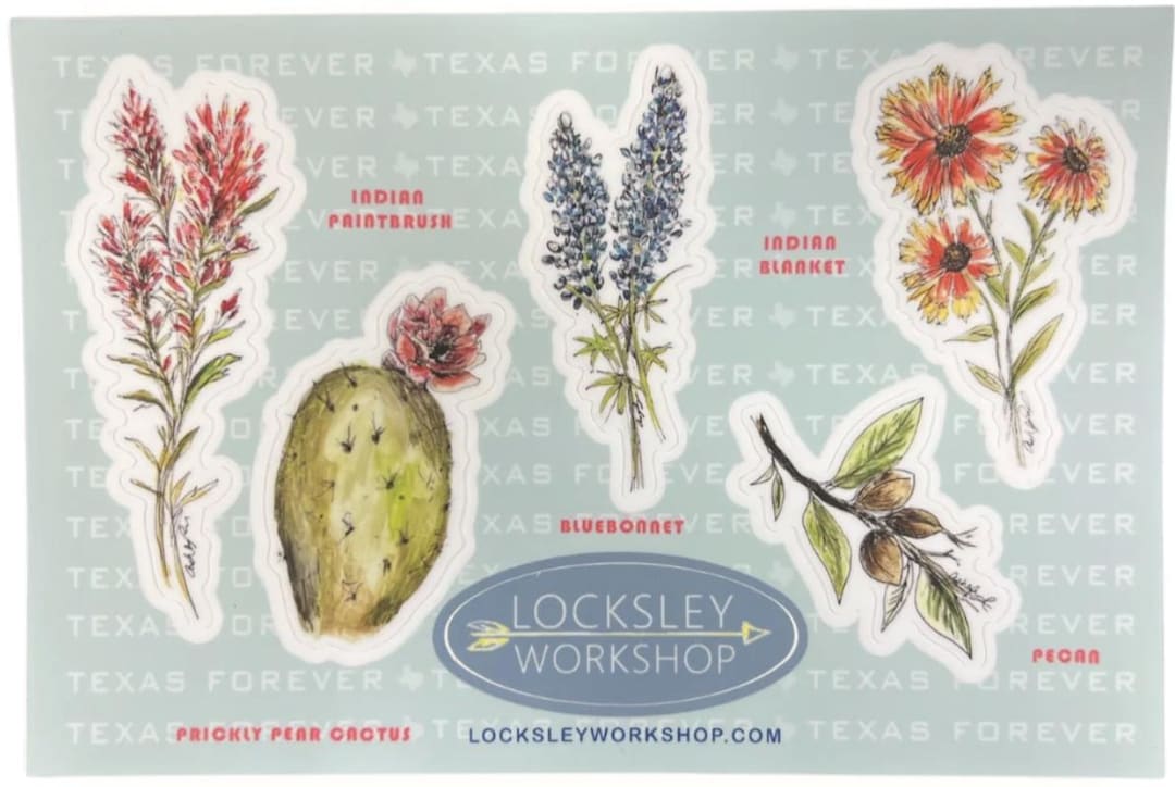 Texas Wildflower Sticker Sheet of Stickers for Laptop Texas Stickers ...