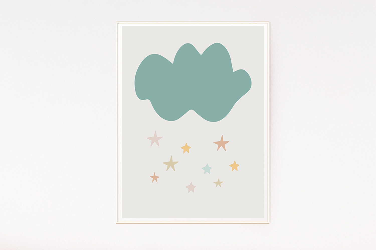 Rainbow Cloud Art for Modern Kids Wall Art for Nursery Wall - Etsy