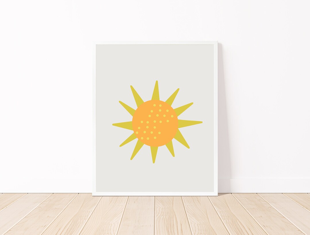 Sun Printable Wall Art Boho Retro Kid Room Decor Modern Boho Nursery ...