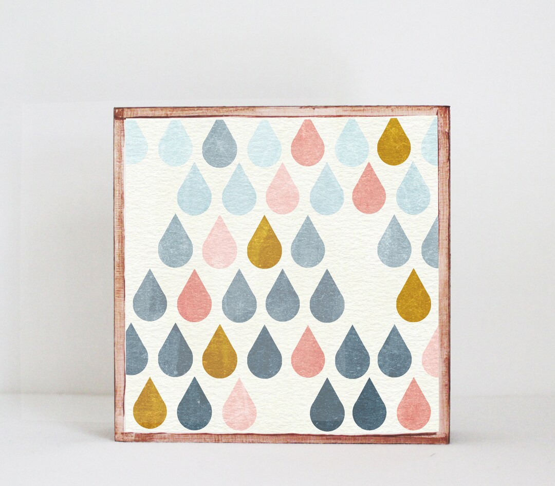 Raindrop Art Print for Nursery Boho Kids Room Decor Wall Art for Baby ...