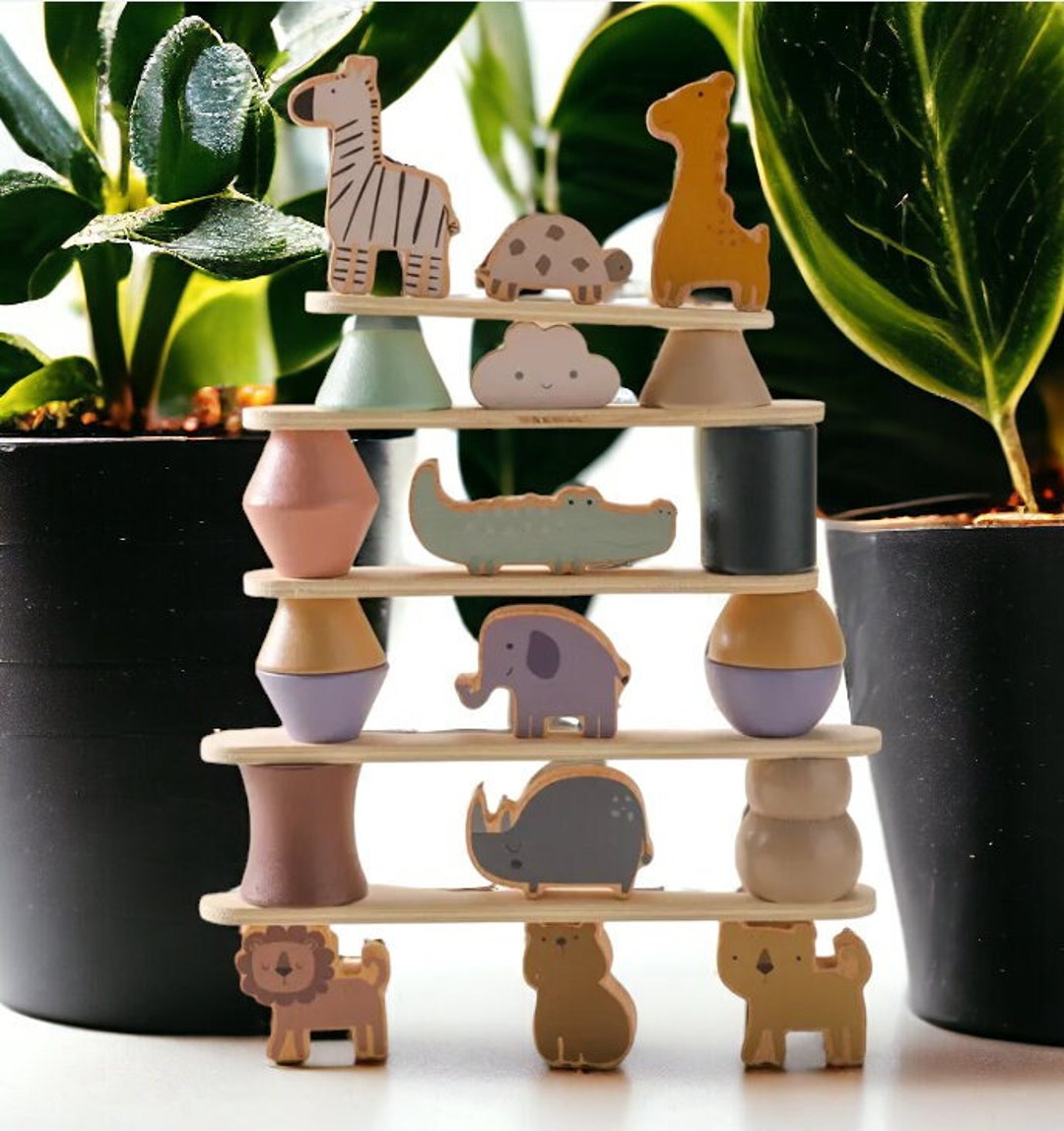 Wooden Balance Toy Wild Animals, Handcrafted Educational Montessori ...