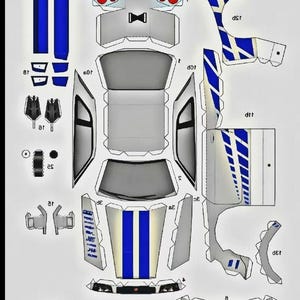 Digital Papercraft Car Template – Nissan Skyline R34, Mustang GT ...