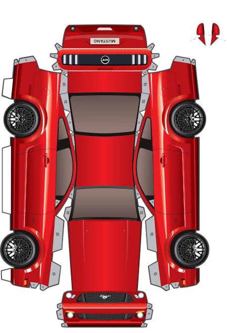 Digital Papercraft Car Template – Nissan Skyline R34, Mustang GT ...