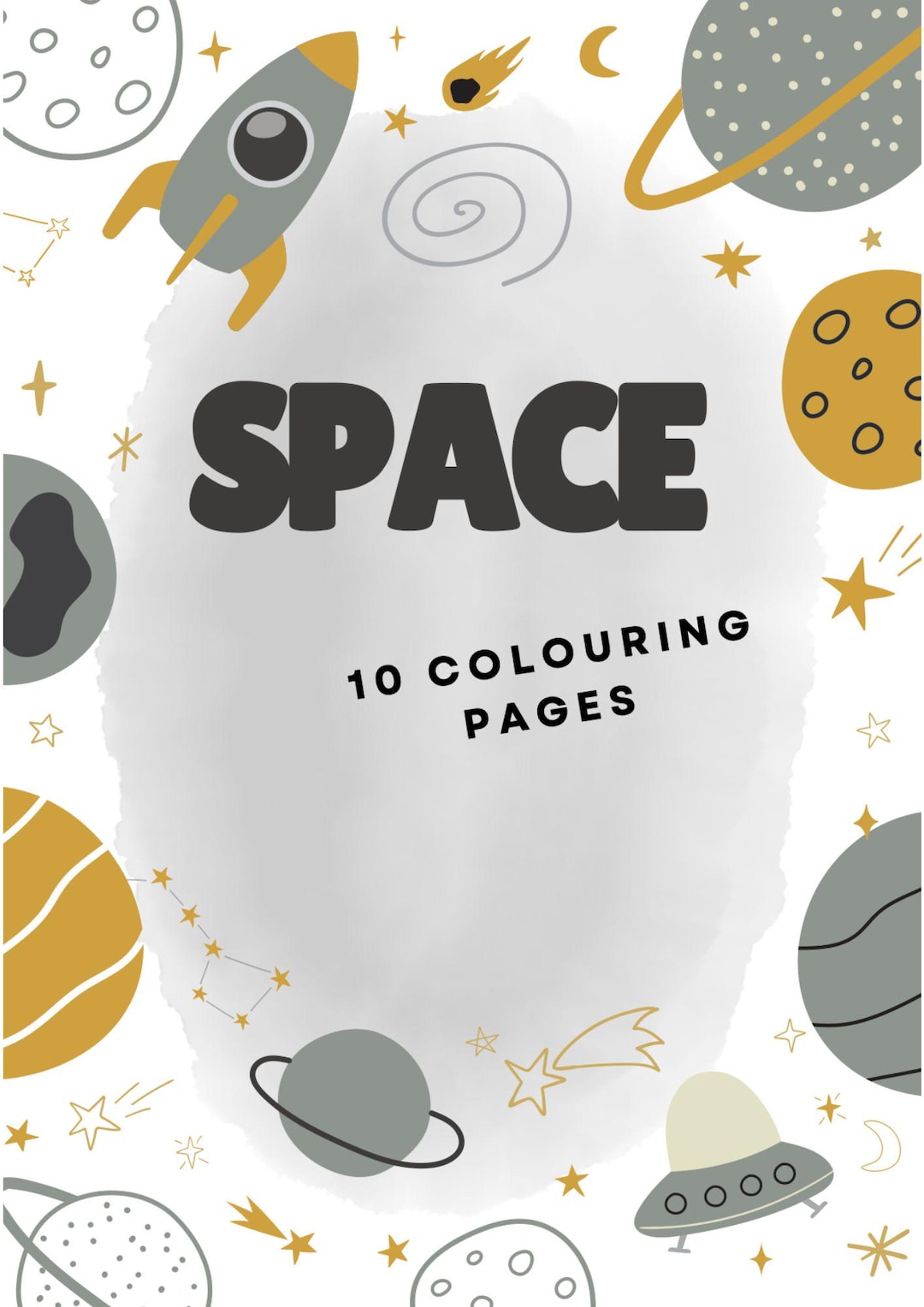 Space Theme Coloring Pages - Etsy