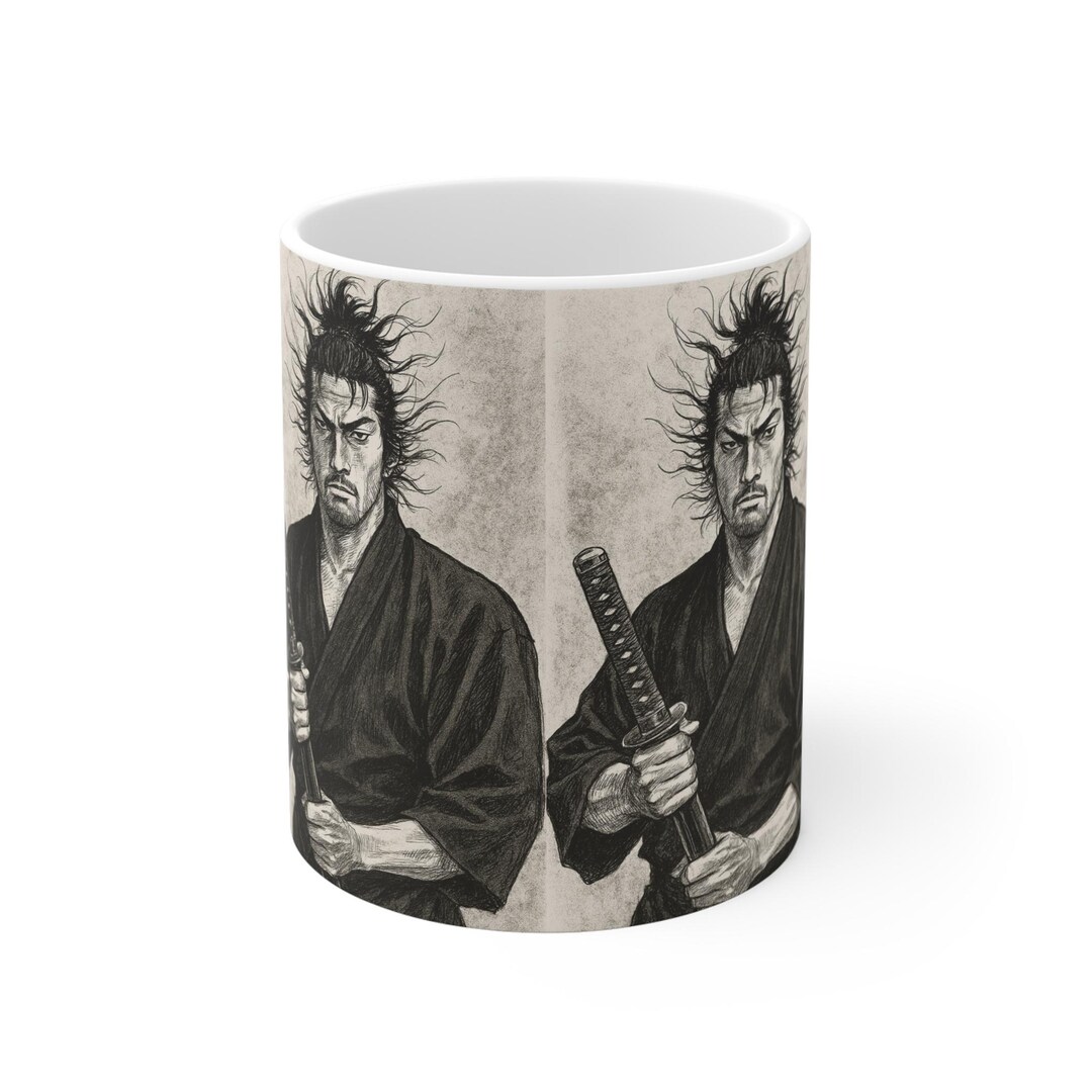 Samurai Warrior Mug Miyamoto Musashi, 11oz Coffee Cup, Japanese Art ...
