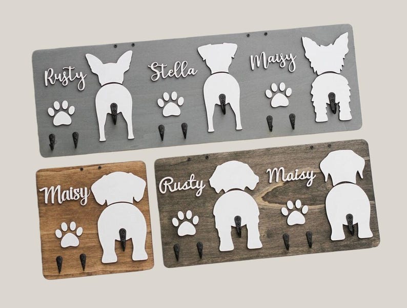 Custom Shiplap Dog Leash Holder: Personalized Pet Home Decor - Etsy