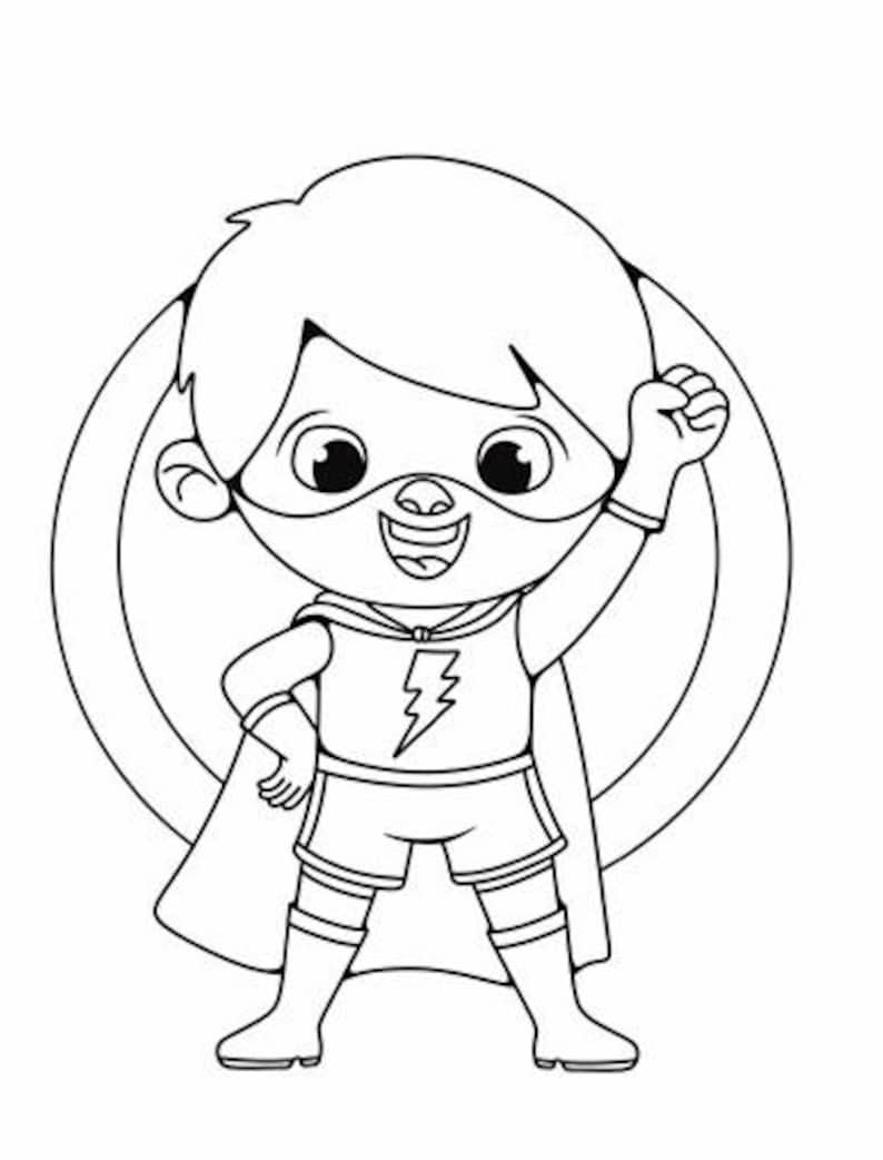 Superhero Kids’ Colouring Pages – Digital Download - Etsy