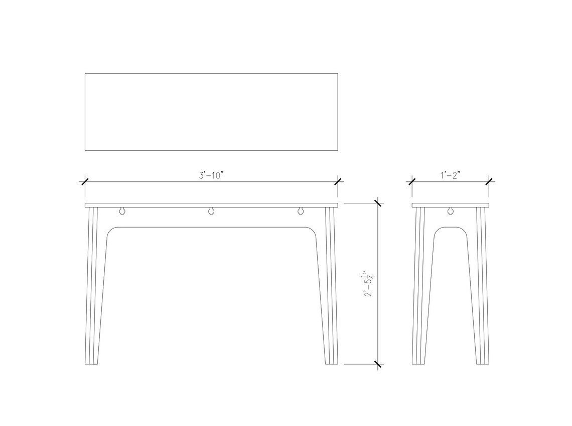 Modern Minimalist Console Table - 12x46" Flatpack & Easy Assembly - Etsy