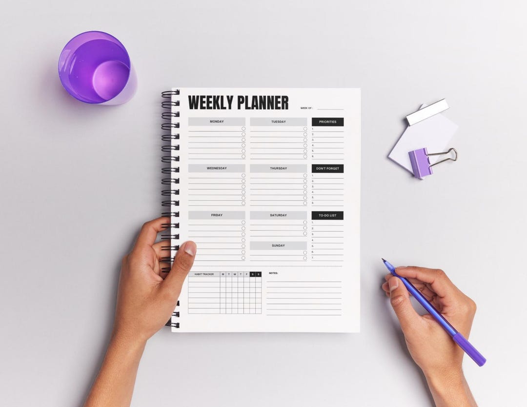 Weekly Minimal Planner Printable | Minimalist Weekly Planner | PDF - Etsy