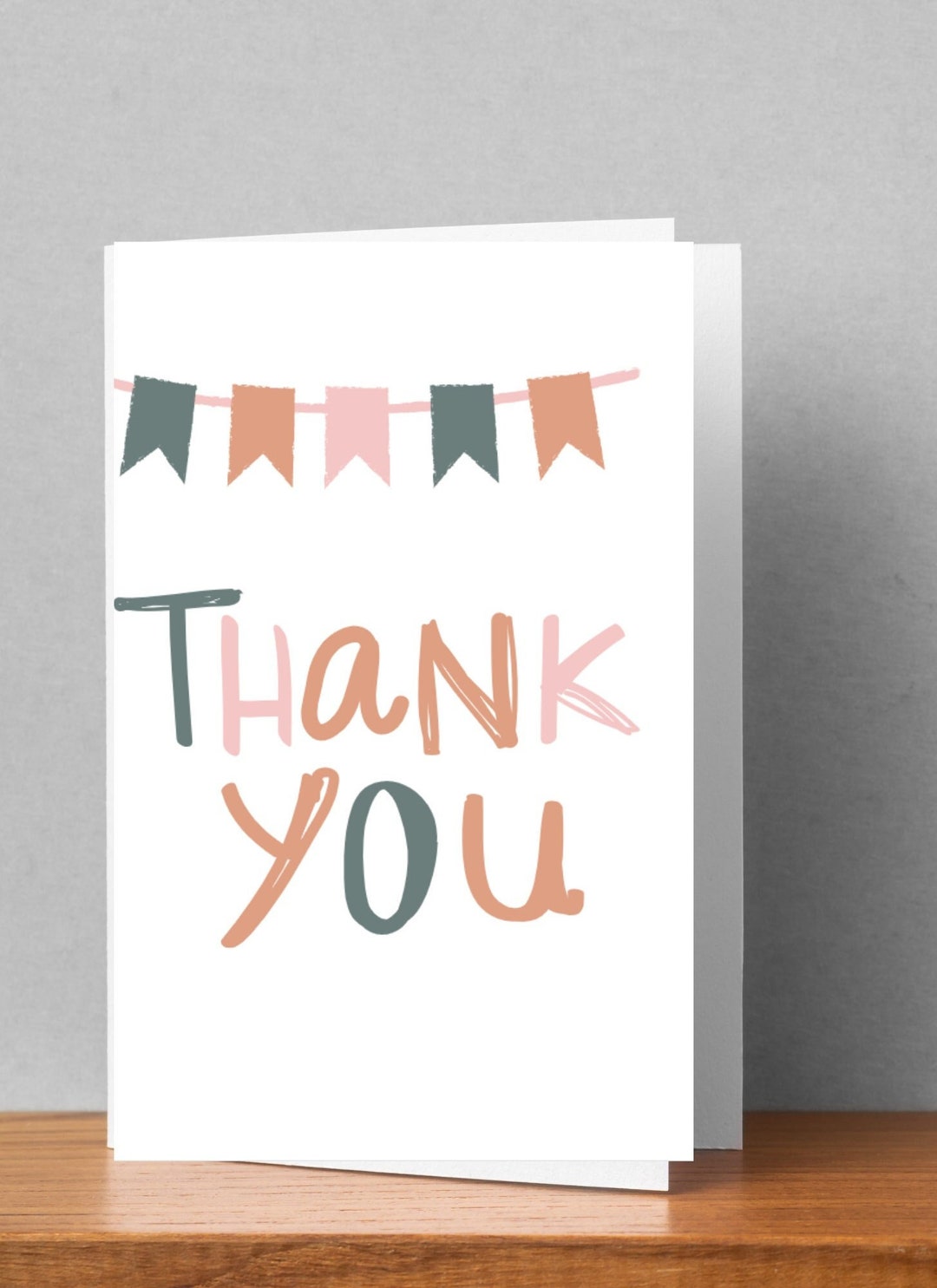 Thank You Card With Banner Printable - Etsy