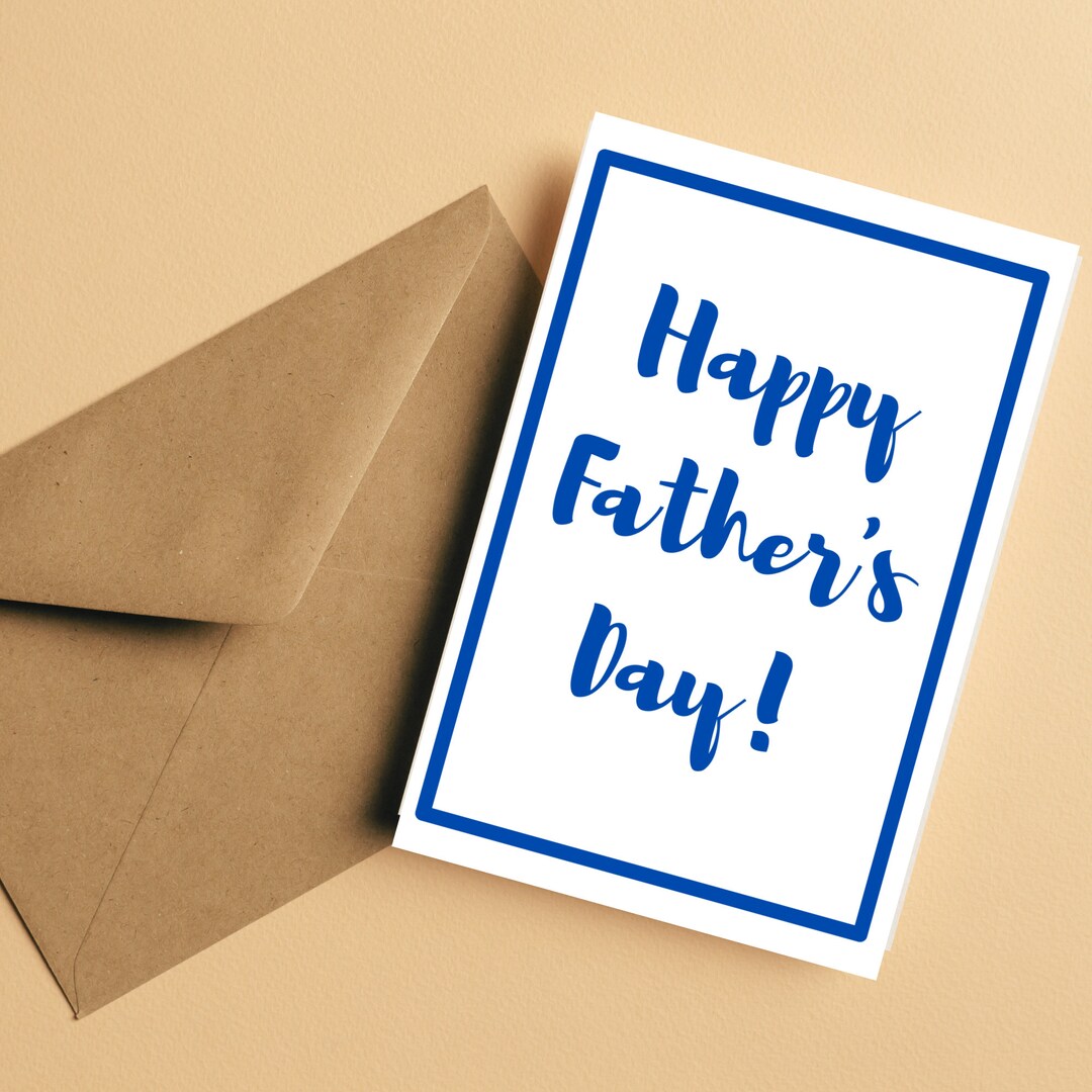 Father's Day Card, Digital Father's Day Card, Navy Father's Day Card ...