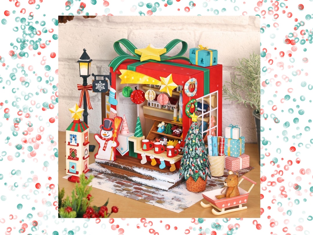 Christmas Market Papercraft Template 3D Kit Miniature, DIY, Printable ...