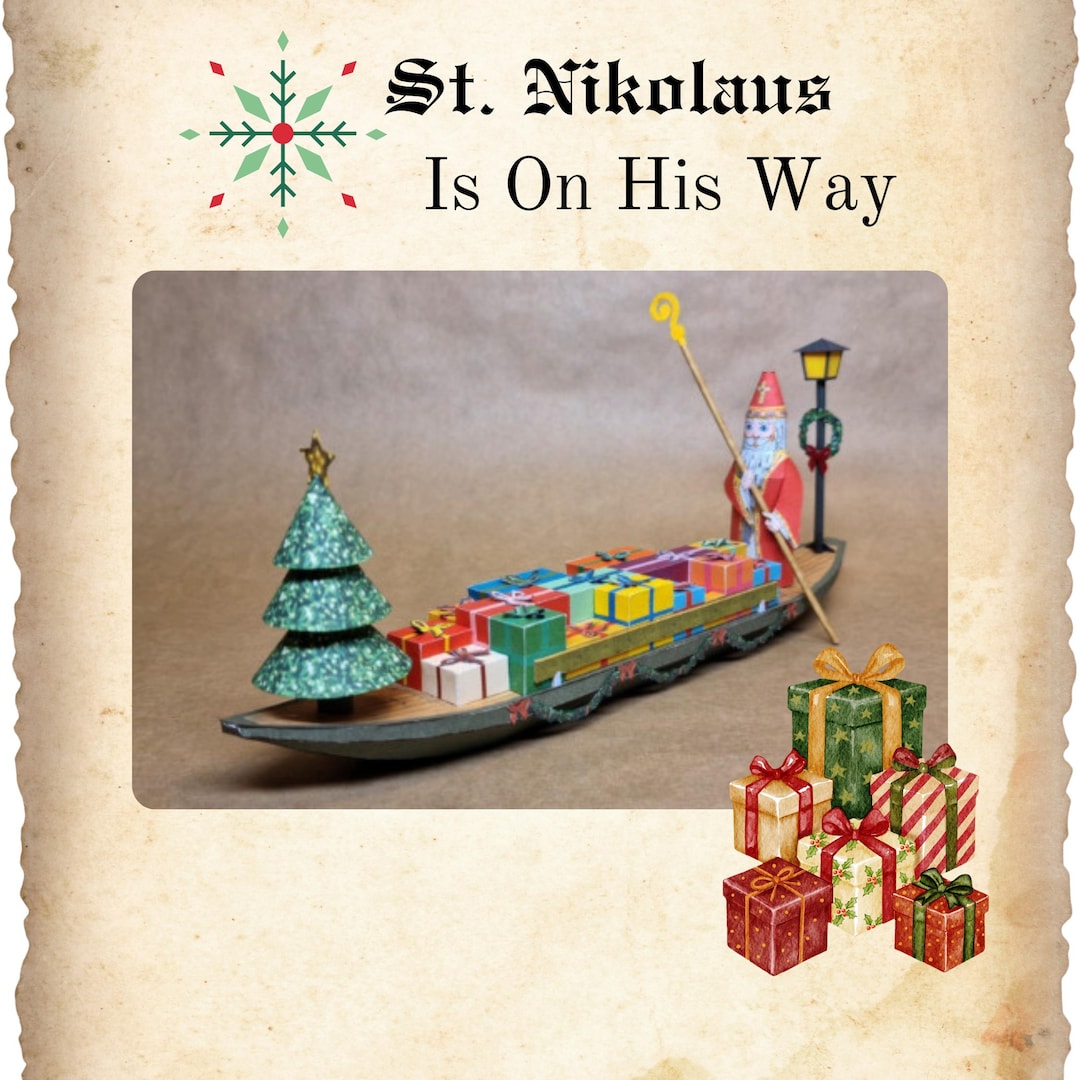 St Nikolaus Papercraft Kit – German Village Scene, Beginner Level ...