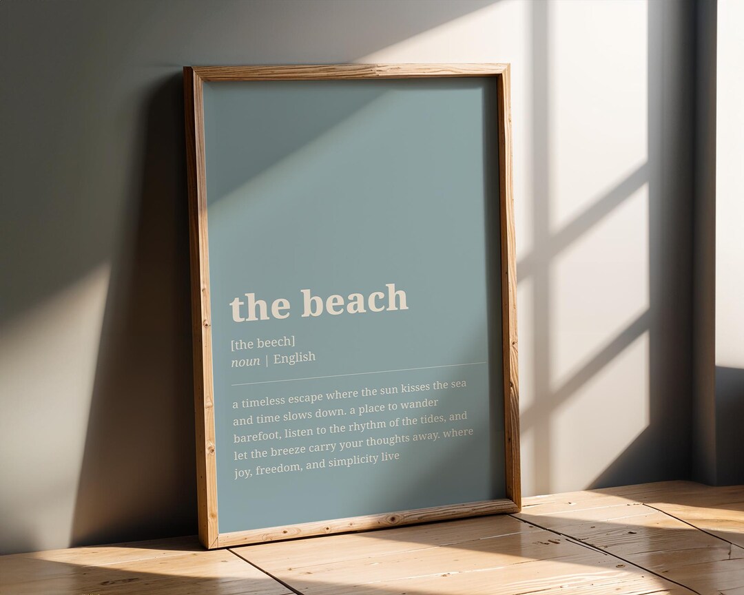 Beach Definition Printable | Minimalism Beach Art | Digital Wall Decor ...