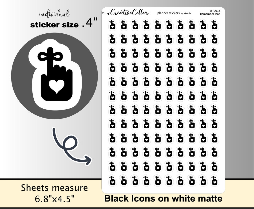 BI-0018 Remember Icon Planner Stickers, Don't Forget Important Stickers ...