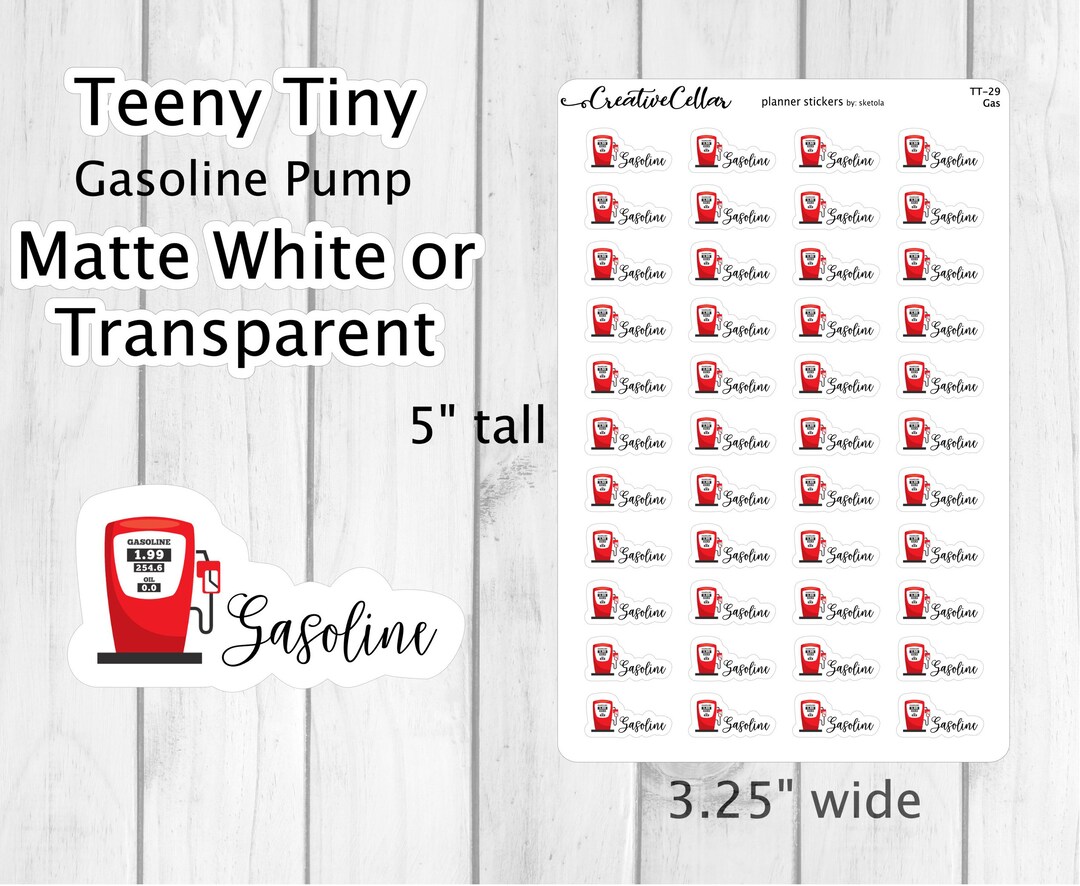 TT-29 // Gasoline Teeny Tiny Planner Stickers Gas Pump Monthly Fit Any ...