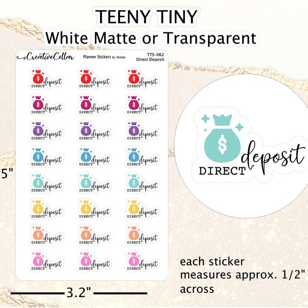 Deposit Stickers - Etsy