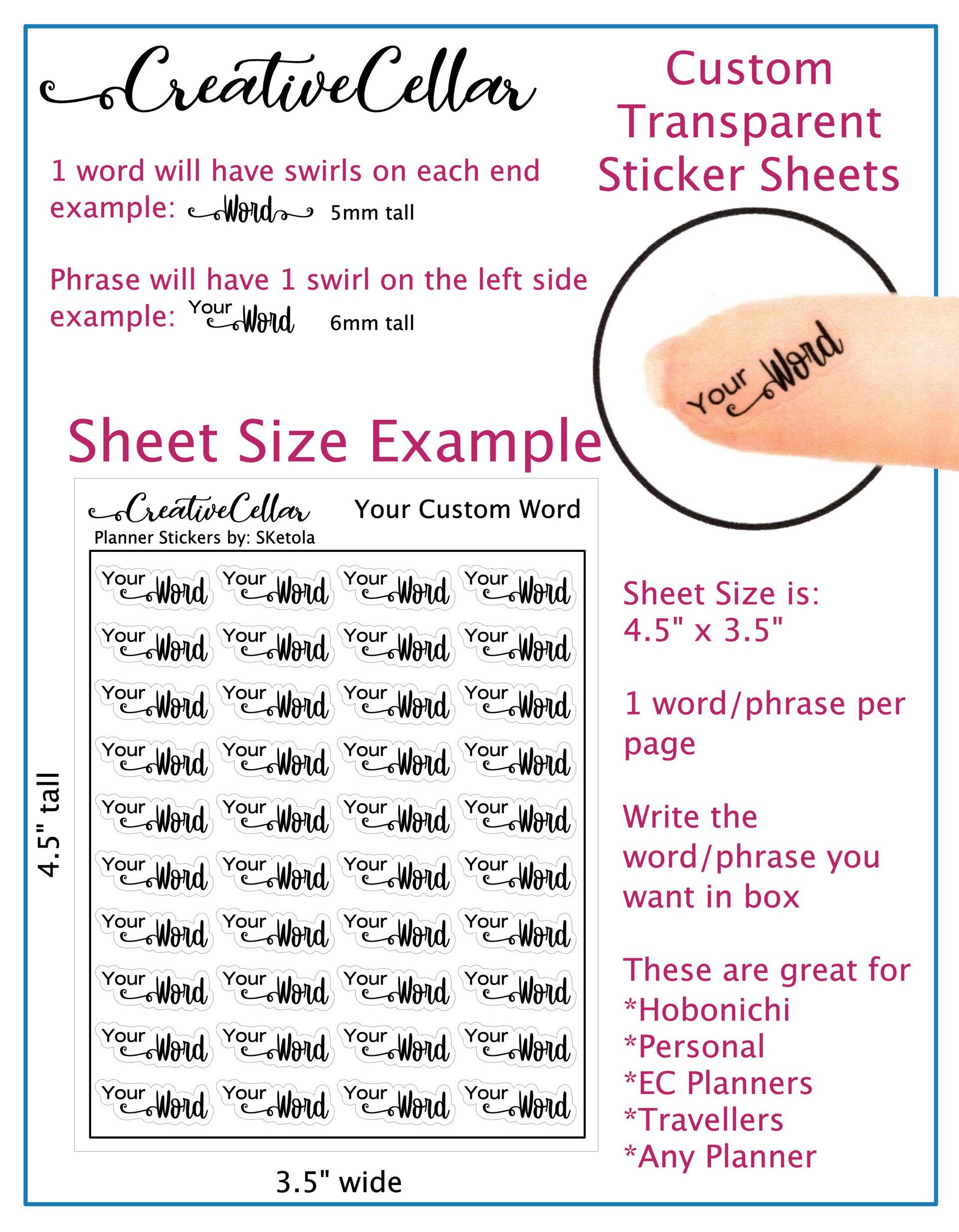 Stickers, Labels & Tags Stickers Script Sticker Sheet Planner Stickers ...