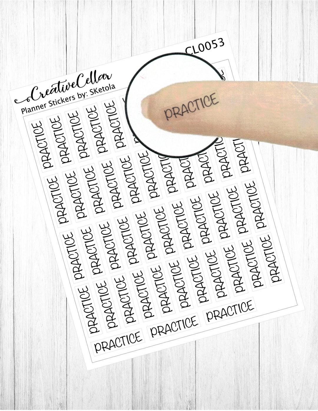 Planner Stickers (CL-0053) 47 CLEAR Practice Stickers for Planner ...