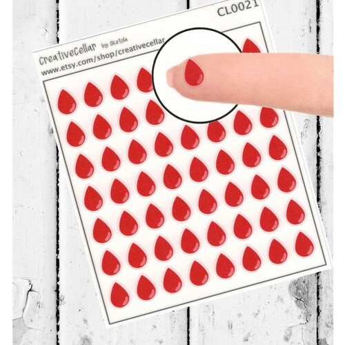 TINY Blood Drop Stickers Mini Blood Drop Stickers Functional | Etsy