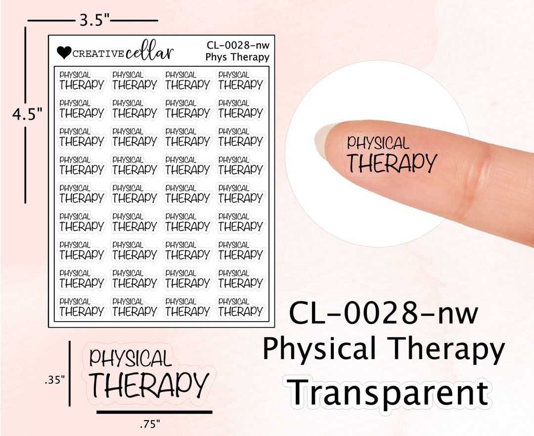 Cl-0028-nw // Planner Stickers 36 Physical Therapy Transparent Stickers ...