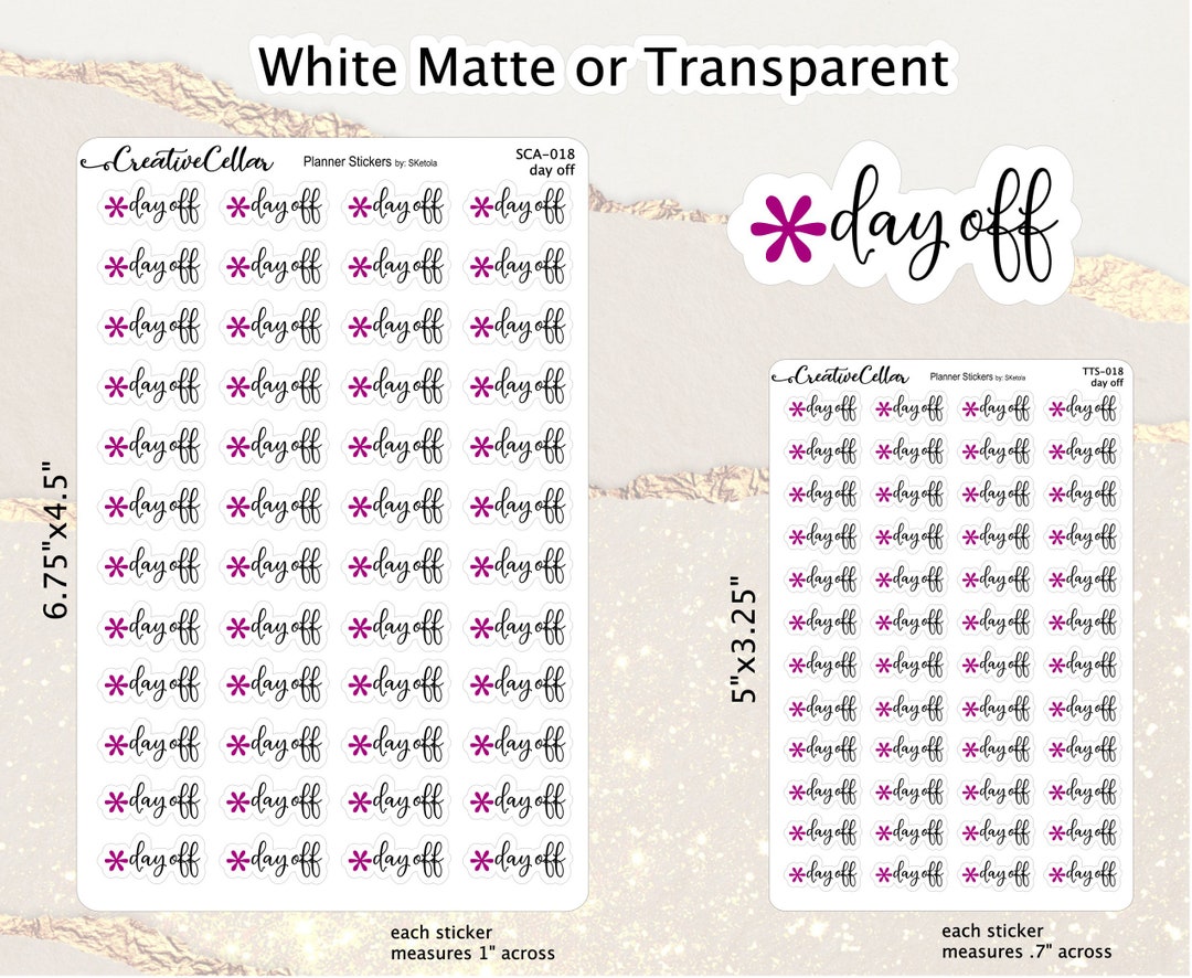 TTS-018 // Day off Planner Stickers Reminder Work - Etsy