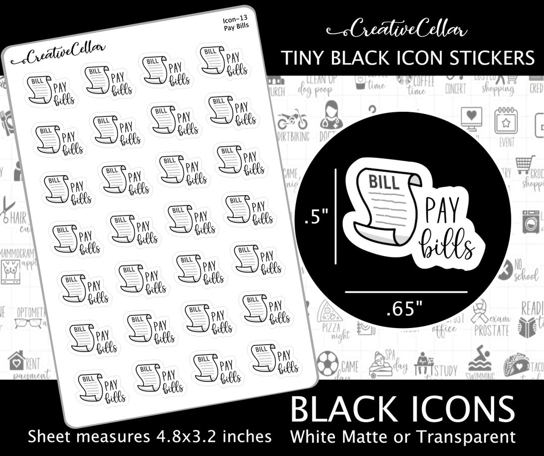 ICON-13 // Pay Bills Planner Stickers Reminder Payment - Etsy