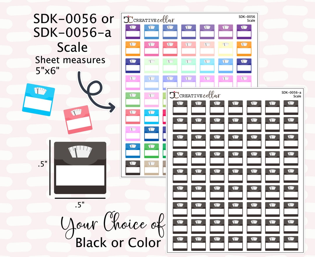 SDK-0056 // Scale Planner Stickers 63 Scale Stickers Weight Tracker You ...