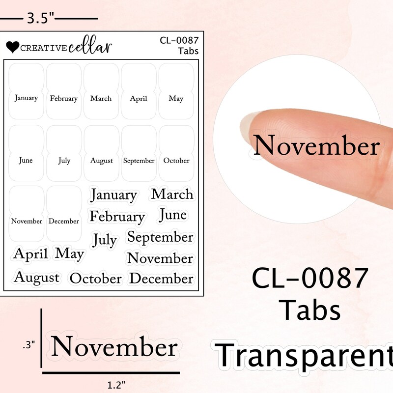 Month Sticker Tabs - Etsy