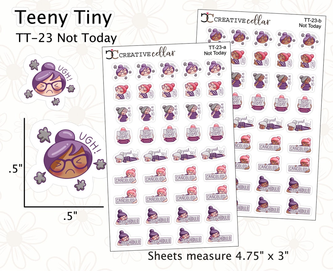 TT-23 // Not Today Teeny Tiny Planner Stickers Canceled Rescheduled ...