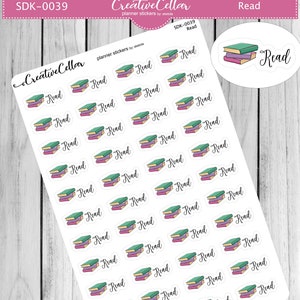 SDK-0039 Planner Stickers Functional 44 Read Stickers Reading - Etsy